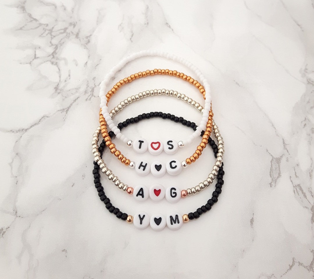 Name Bracelet, Initial Bracelet, Custom Name Bracelet, Name Bead ...