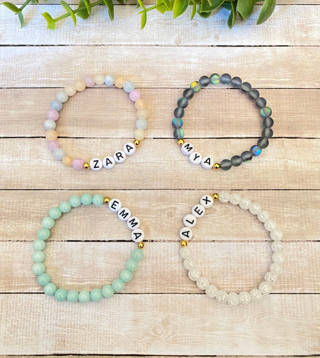 Name Bracelet, Initial Bracelet, Custom Name Bracelet, Name Bead ...