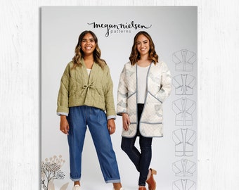 Hovea Quilted Jacket Sewing Pattern Size 0-20 Megan Nielsen Patterns - Etsy