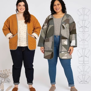Hovea Curve Jacket plus Size Paper Sewing Pattern by Megan Nielsen ...