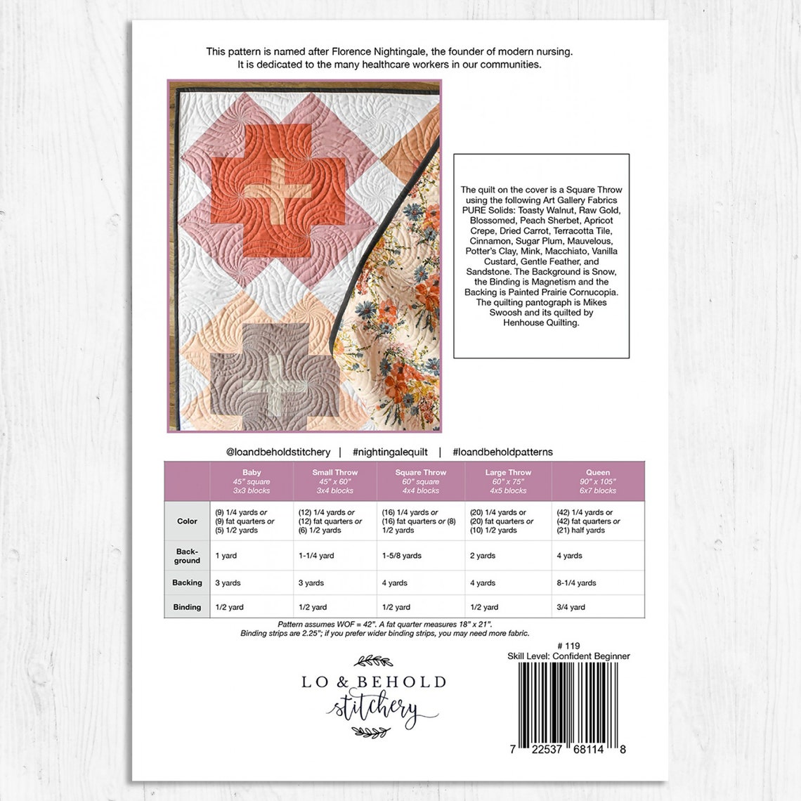 Lo & Behold Stitchery Nightingale Quilt Pattern Paper - Etsy