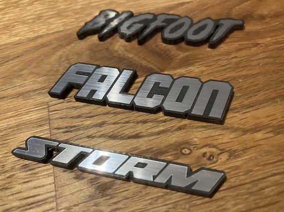 Custom Acrylic Car Badge Car Name Badge Brushed Aluminium and Black Nameplate Etsy