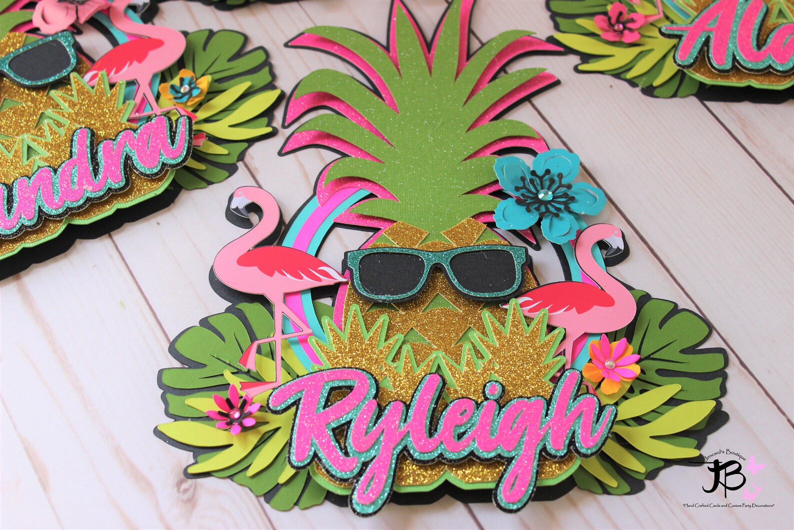 Luau Cake Topper, Tropical Pineapple Cake Topper, Hawaiian Cake Topper ...