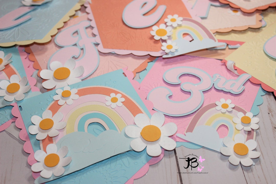 Rainbow Banner, Boho Banner, Hippie Banner, Retro Banner, Two Groovy ...