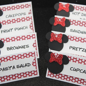 12 Minnie Mouse Food Labels, Minnie Mouse Birthday, Minnie Mouse Place ...