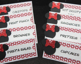 Minnie Mouse Food Cards - Etsy