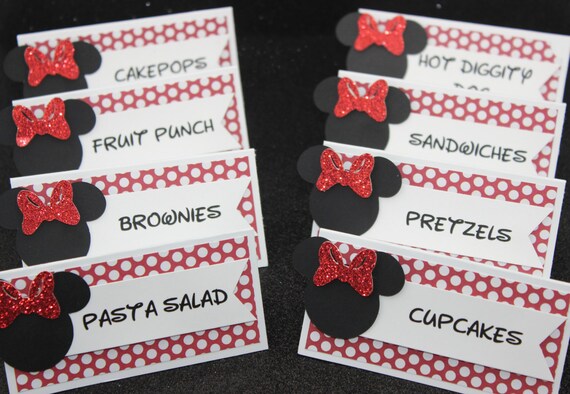 12 Minnie Mouse Food Labels Minnie Mouse Birthday Minnie | Etsy