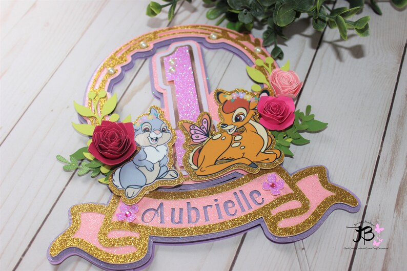 Bambi Cake Topper Bambi Floral Cake Topper Bambi First - Etsy