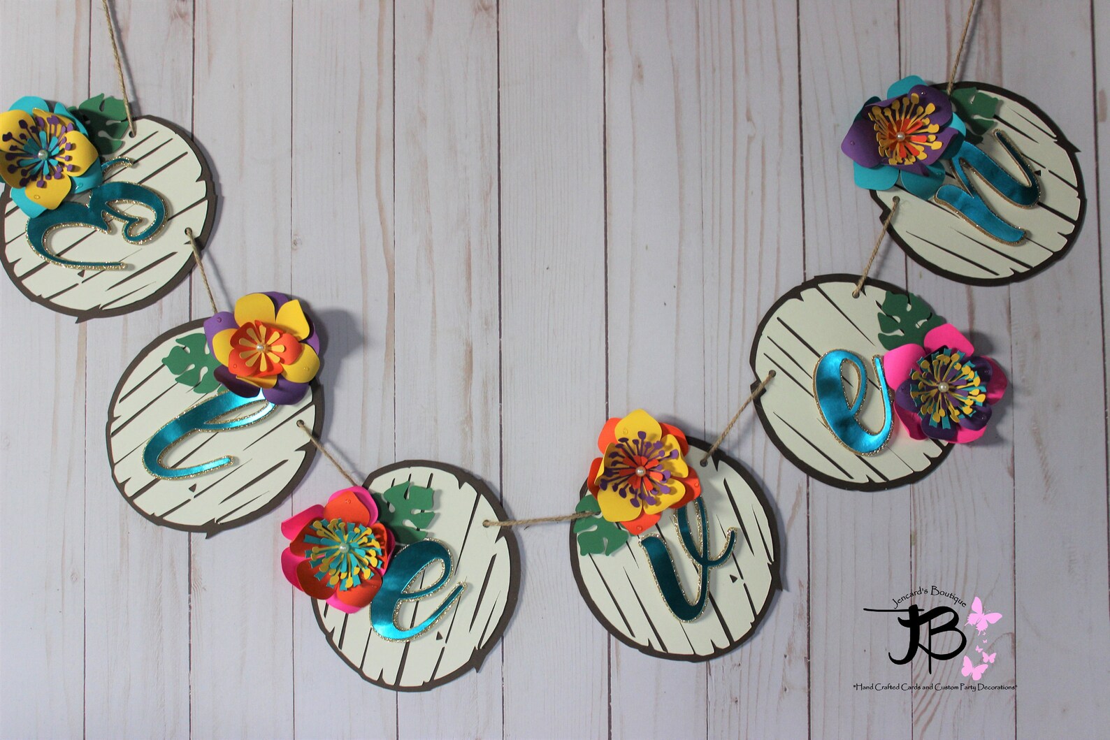 Luau Banner Tropical Flowers Banner Hawaiian Birthday - Etsy