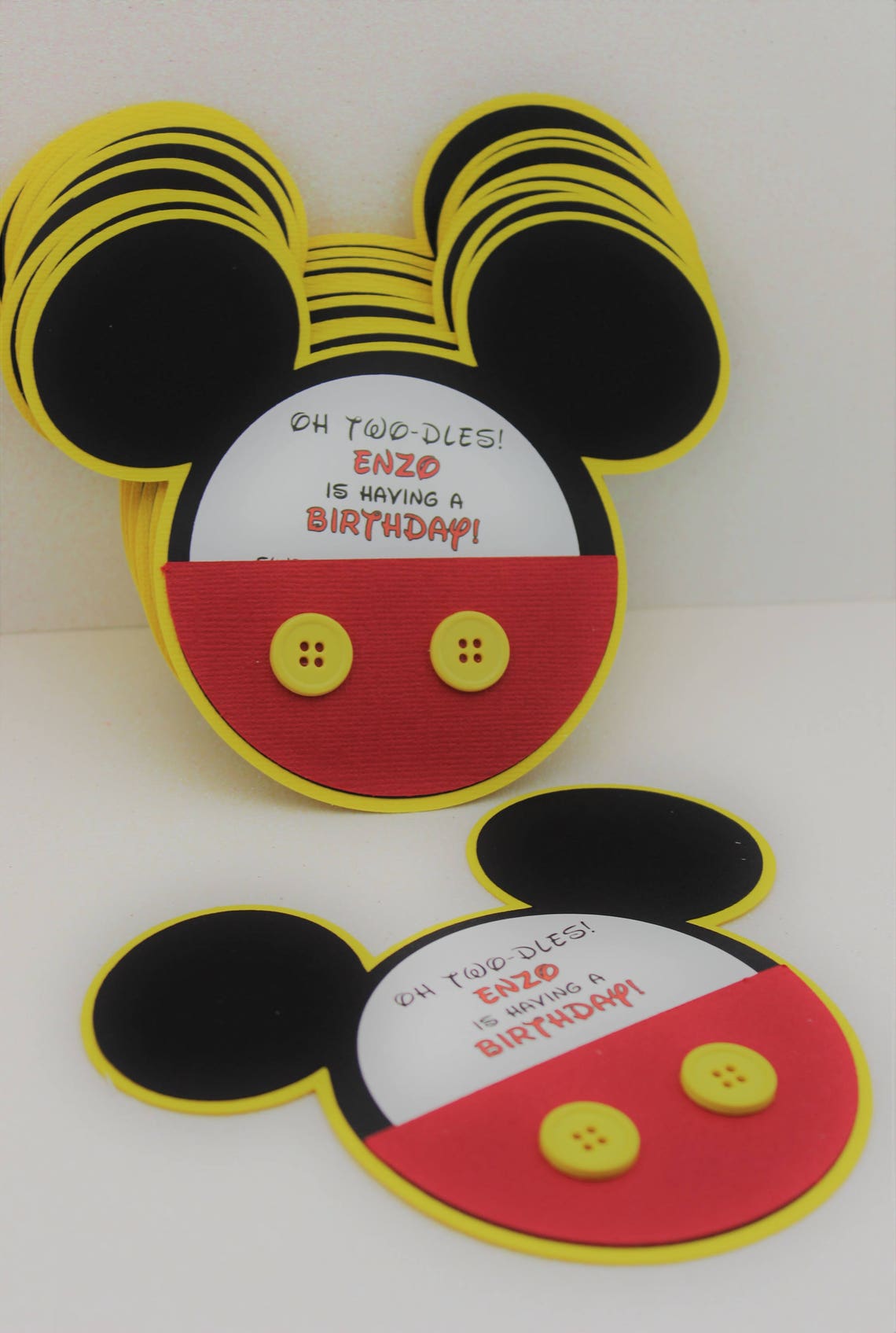Handmade Mickey Mouse Invitations Mickey Birthday - Etsy