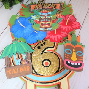 Luau Cake Topper, Hawaiian Cake Topper, Aloha Cake Topper, Luau ...