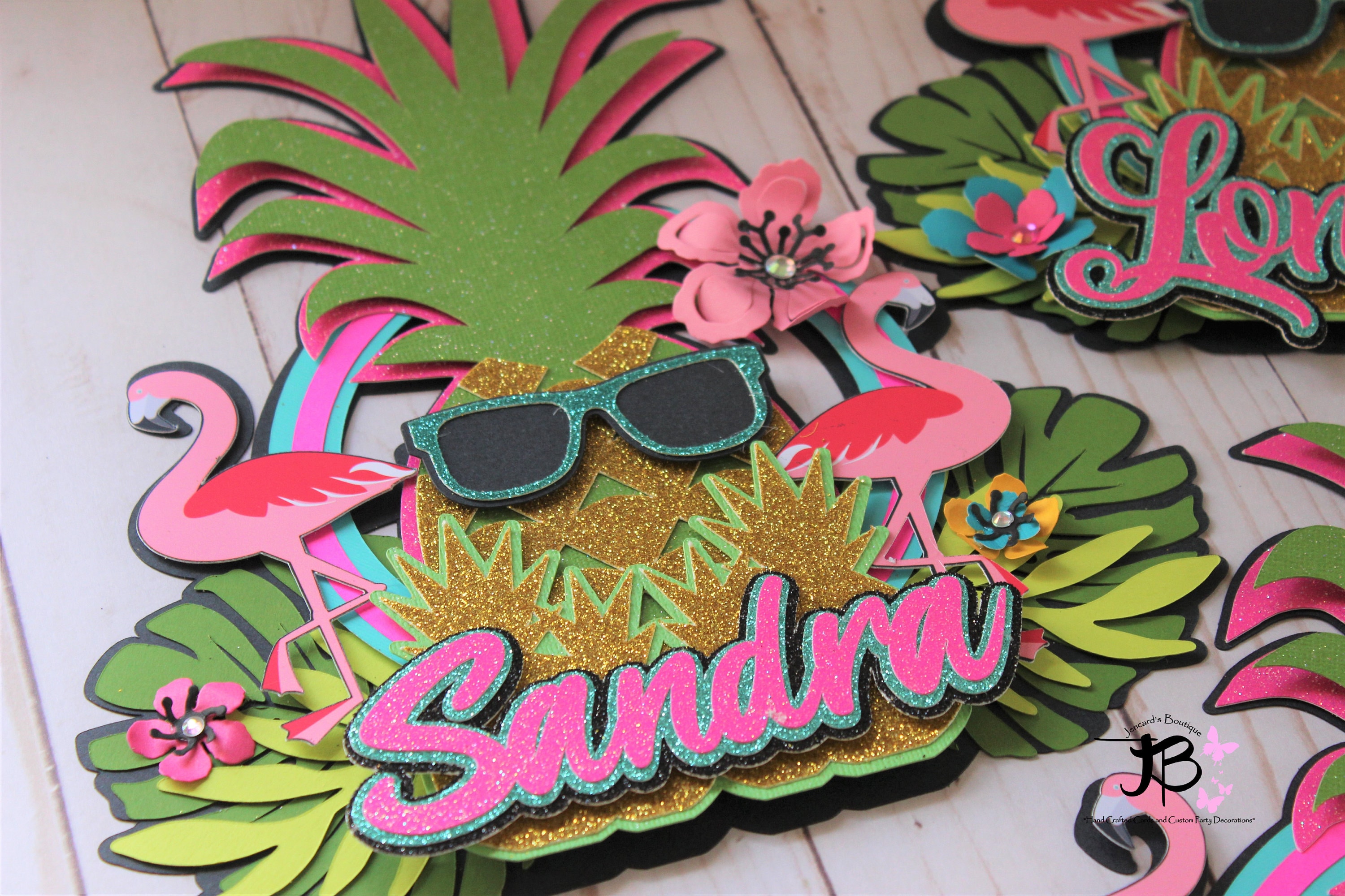 Luau Cake Topper, Tropical Pineapple Cake Topper, Hawaiian Cake Topper ...
