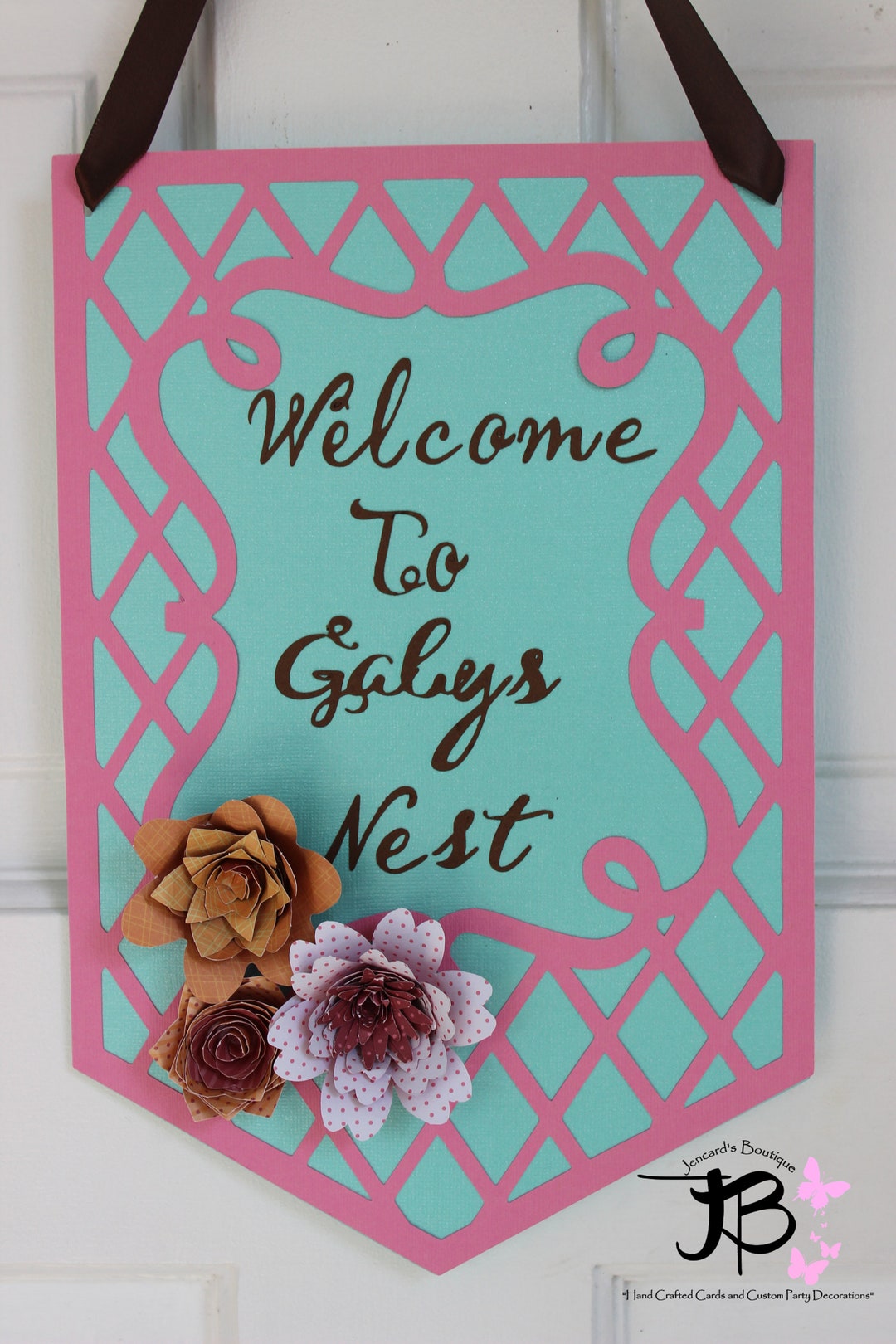 Birdie Welcome Door Sign: Floral Party Decor - Etsy