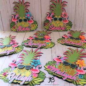 Luau Cake Topper, Tropical Pineapple Cake Topper, Hawaiian Cake Topper ...