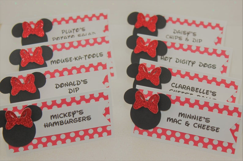 12 Minnie Mouse Food Labels Minnie Mouse Birthday Minnie - Etsy