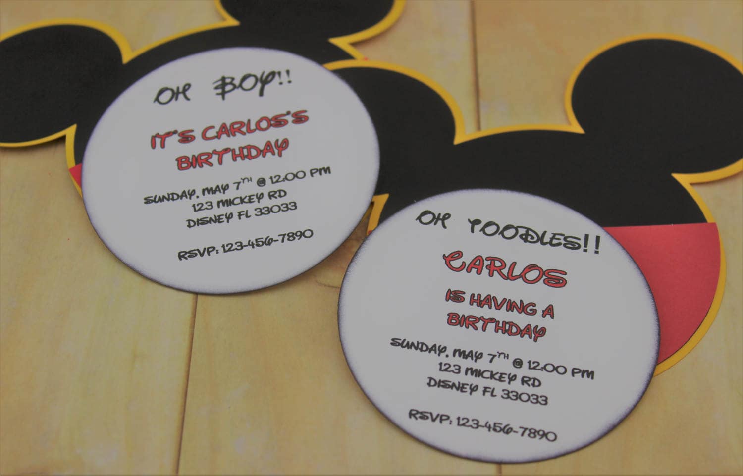 Handmade Mickey Mouse Invitations Mickey Birthday - Etsy