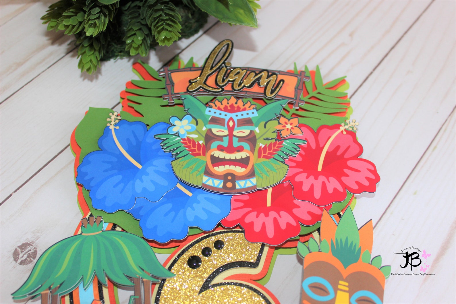 Luau Cake Topper Hawaiian Cake Topper Aloha Cake Topper - Etsy