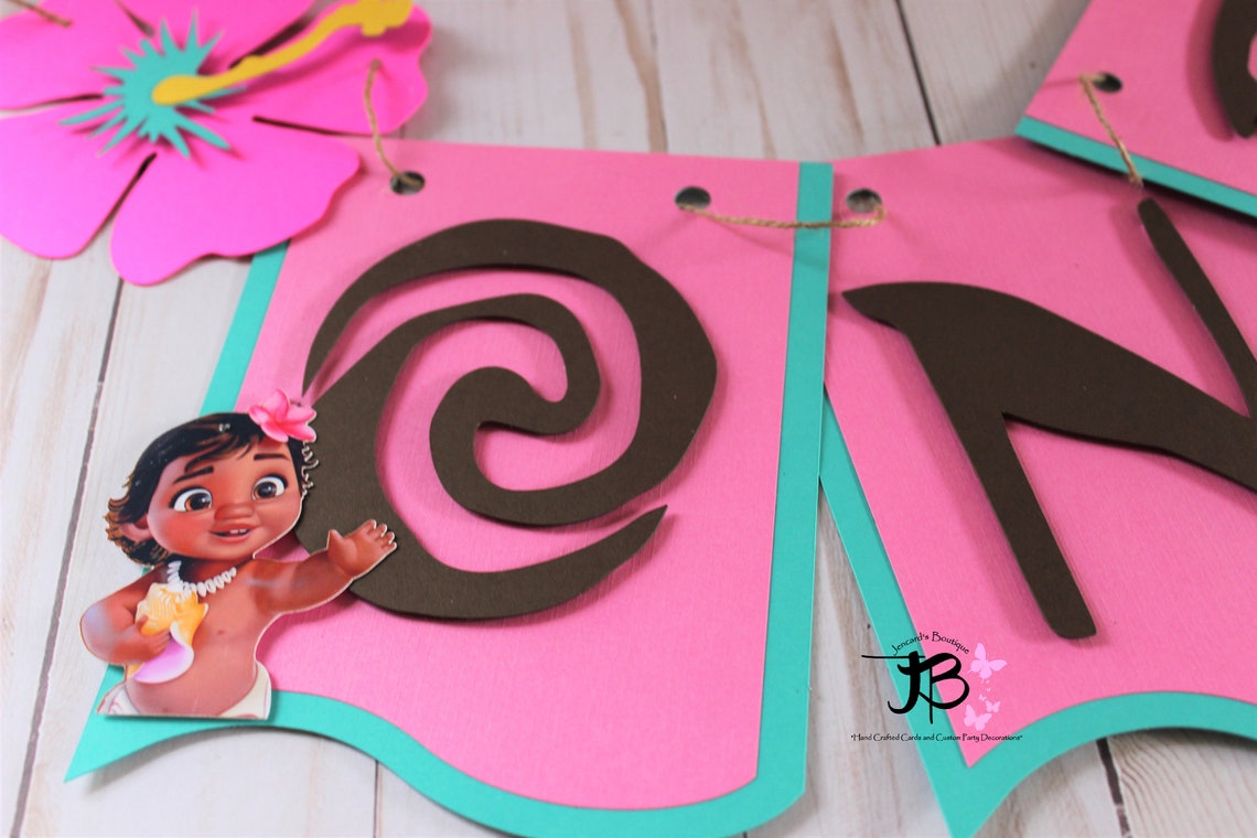 Moana Birthday Banner Moana One Banner Moana Birthday Moana - Etsy