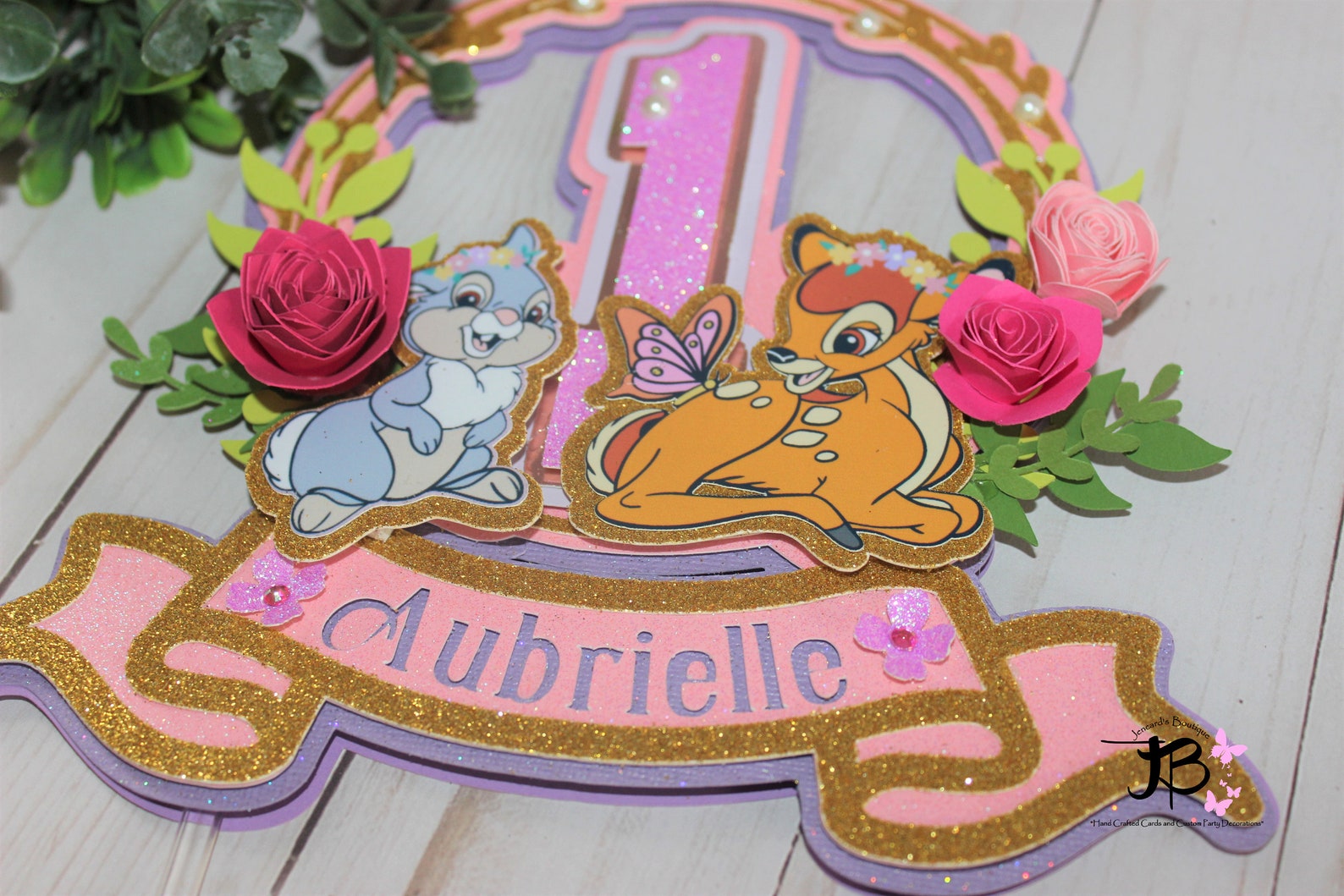 Bambi Cake Topper Bambi Floral Cake Topper Bambi First - Etsy