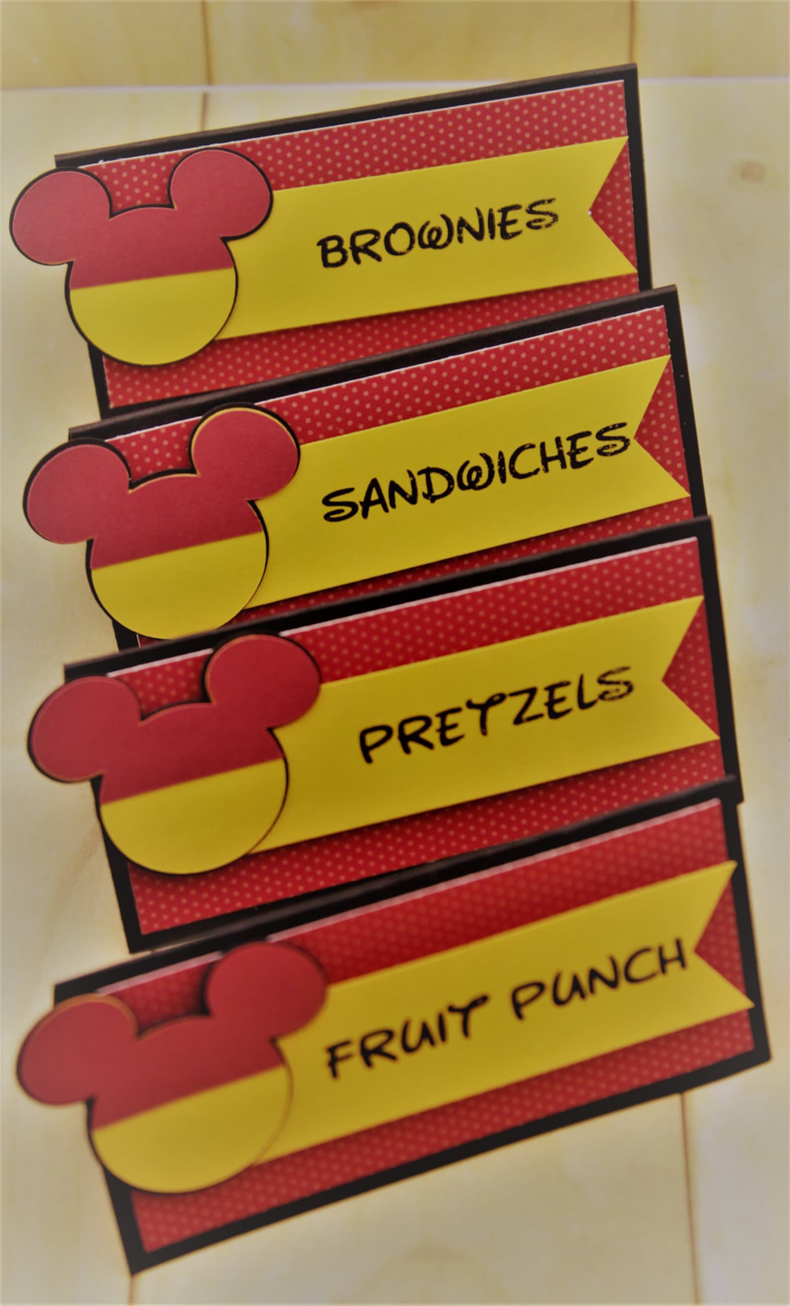 12 Mickey Mouse Food Labels Mickey Mouse Birthday Mickey - Etsy