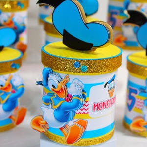 Donald Duck Potato Cans, Donald Duck Favor Box, Minnie Mouse Potato ...