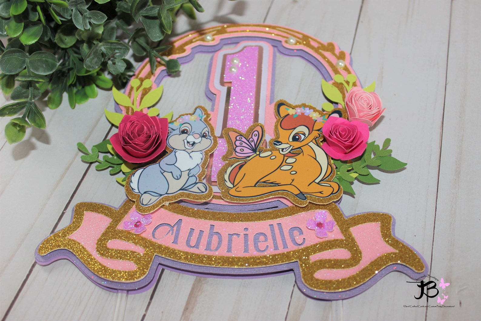 Bambi Cake Topper Bambi Floral Cake Topper Bambi First | Etsy