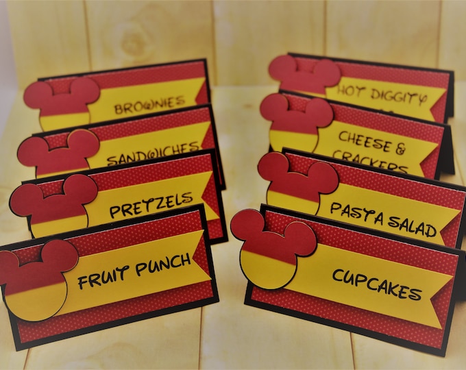 12 Mickey Mouse Food Labels, Mickey Mouse Birthday, Mickey Mouse Place ...