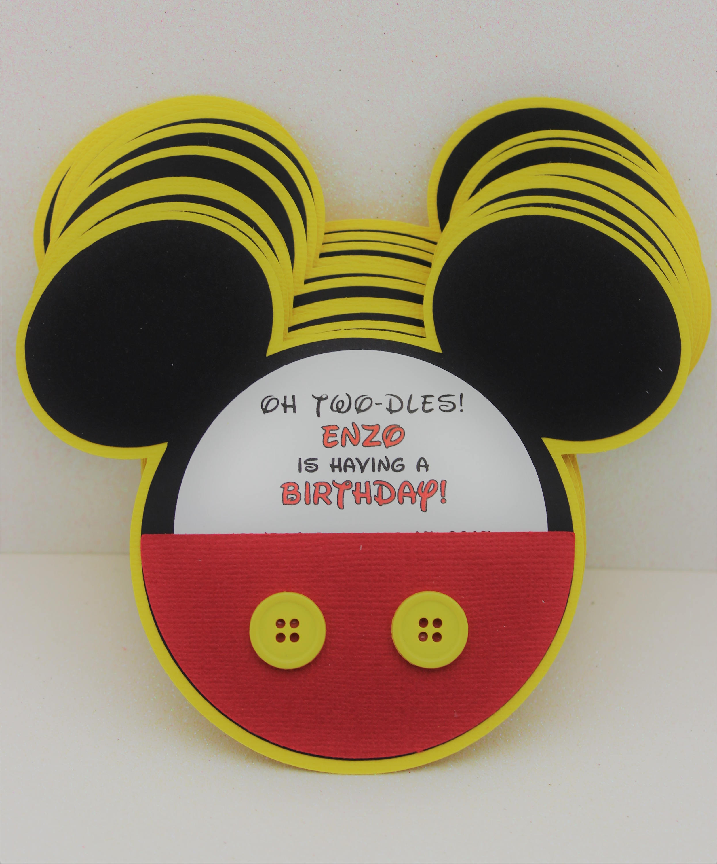 Handmade Mickey Mouse Invitations Mickey Birthday - Etsy