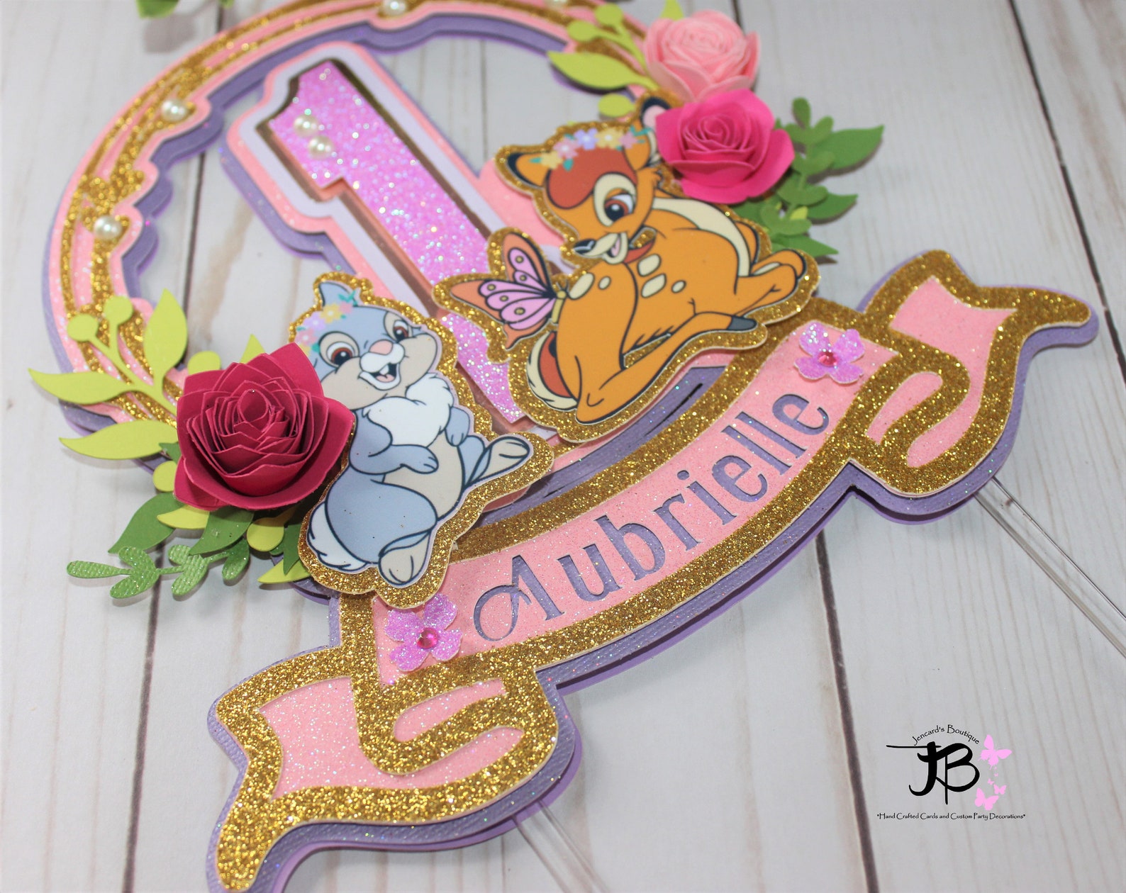 Bambi Cake Topper Bambi Floral Cake Topper Bambi First - Etsy