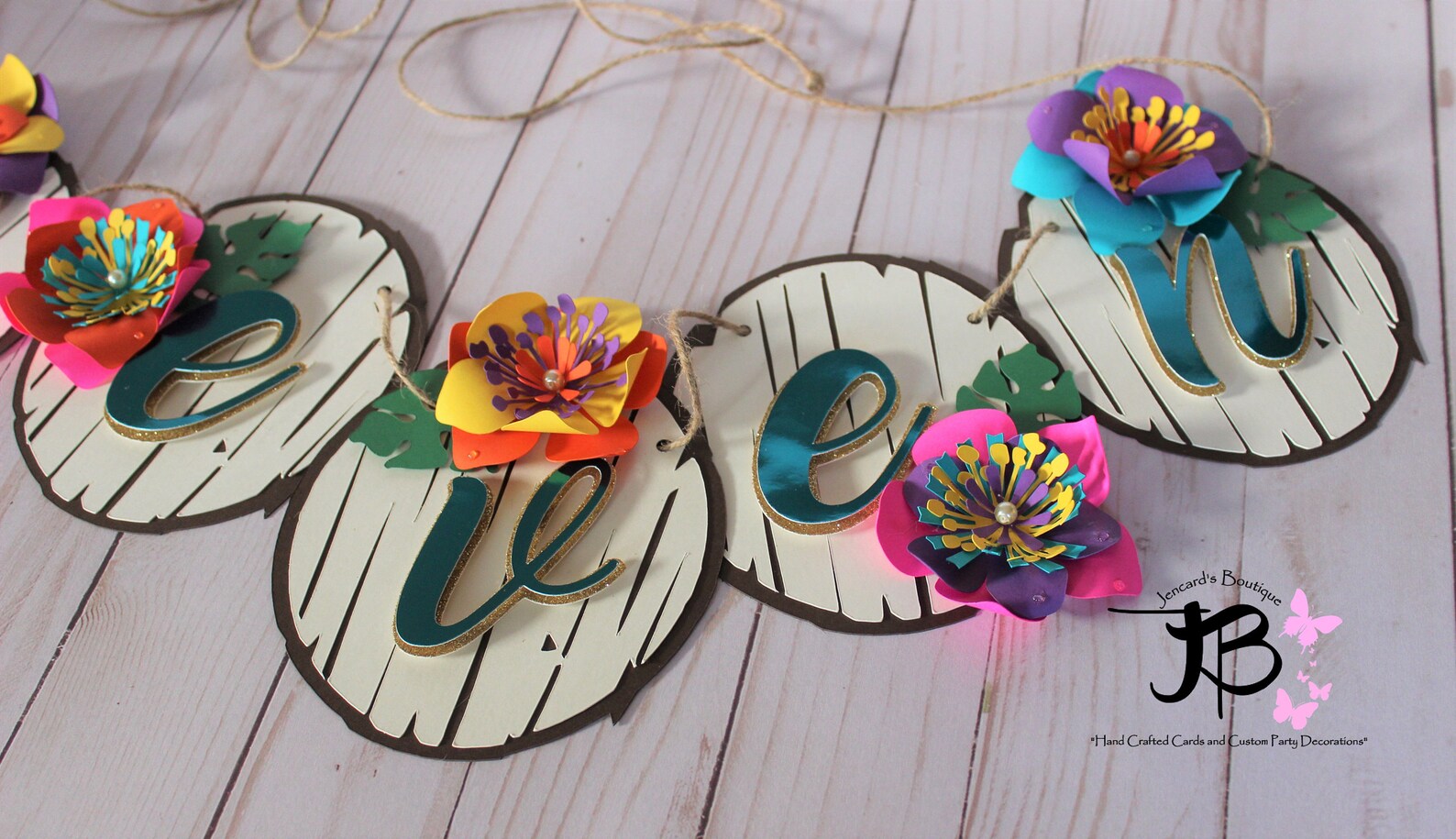 Luau Banner Tropical Flowers Banner Hawaiian Birthday - Etsy