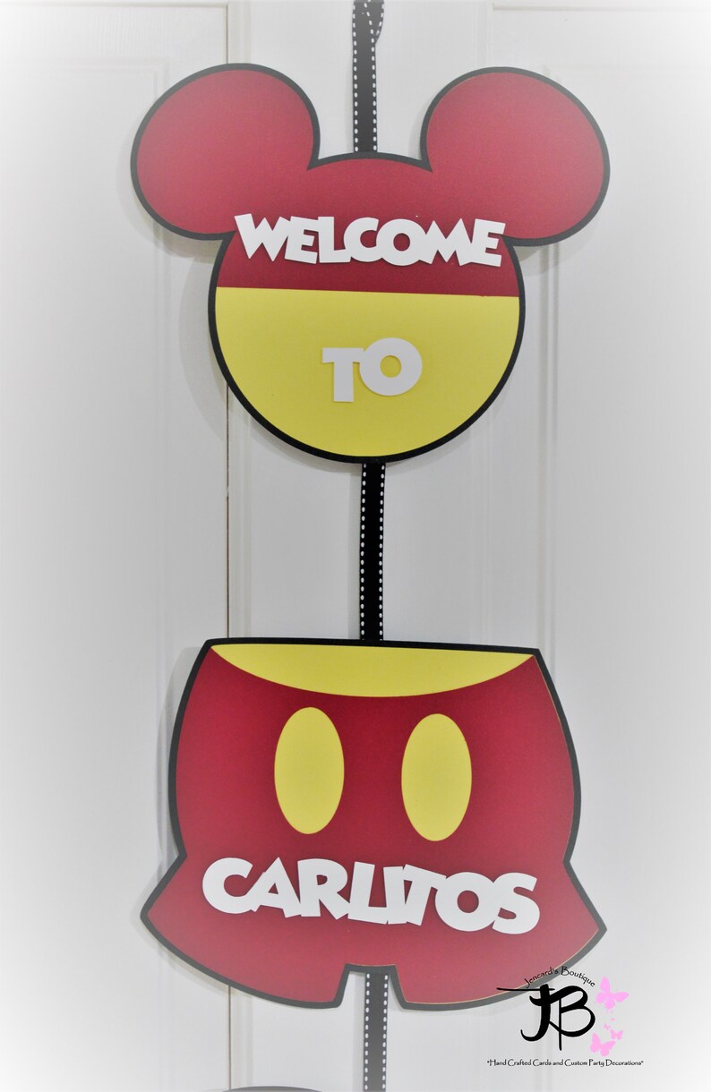 Mickey Mouse Door Sign Mickey Mouse Birthday Door Sign | Etsy