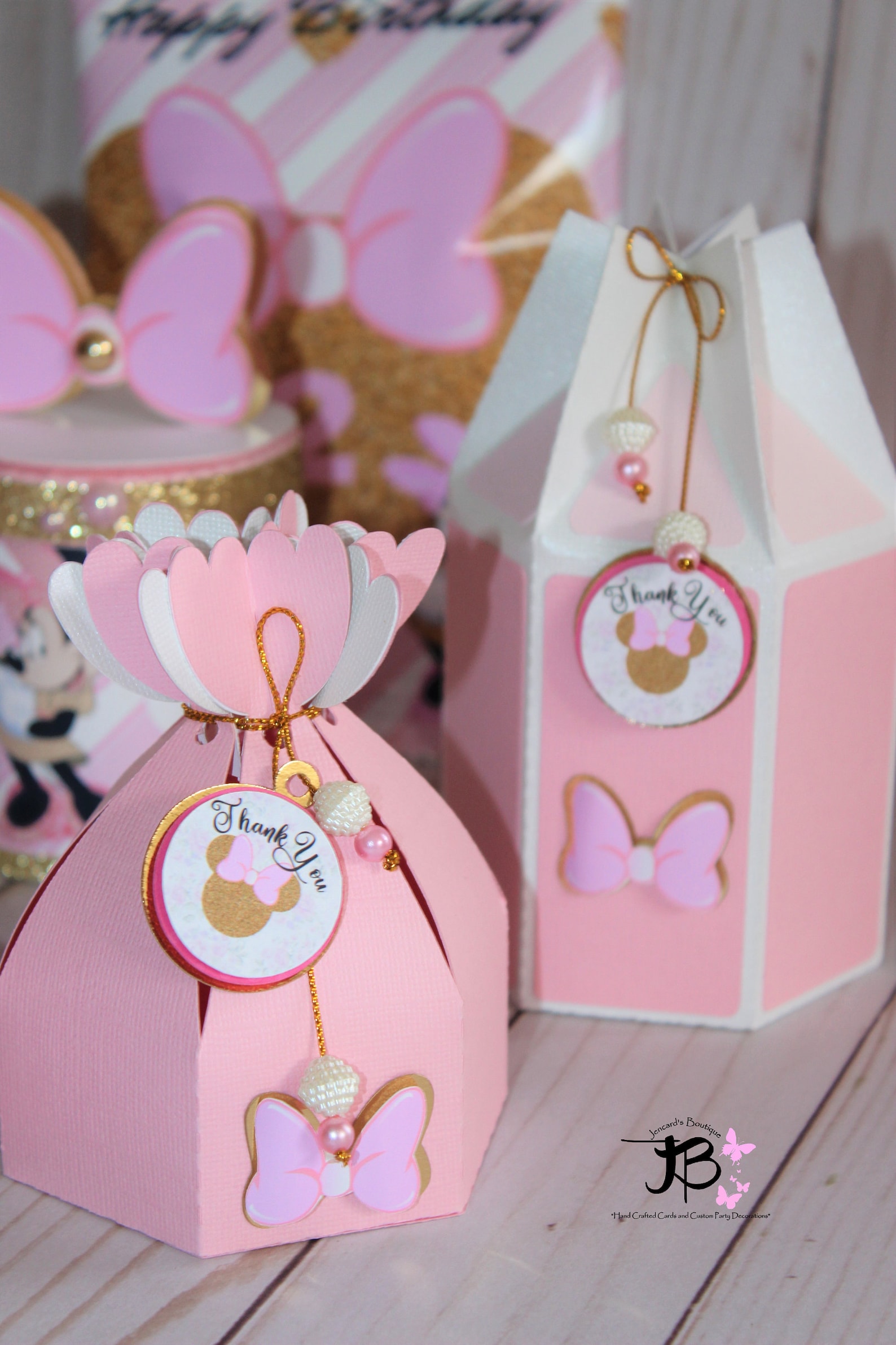 Minnie Favor Boxes, Minnie Gable Boxes, Minnie Treat Bags, Minnie Bow ...