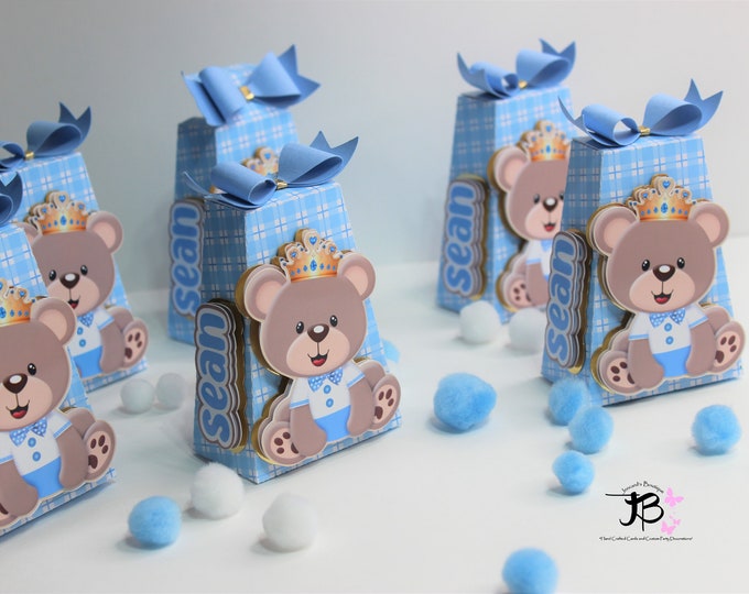 Bear Party Favor Box, Bear Treat Boxes, Bear First Birthday, Bear ...
