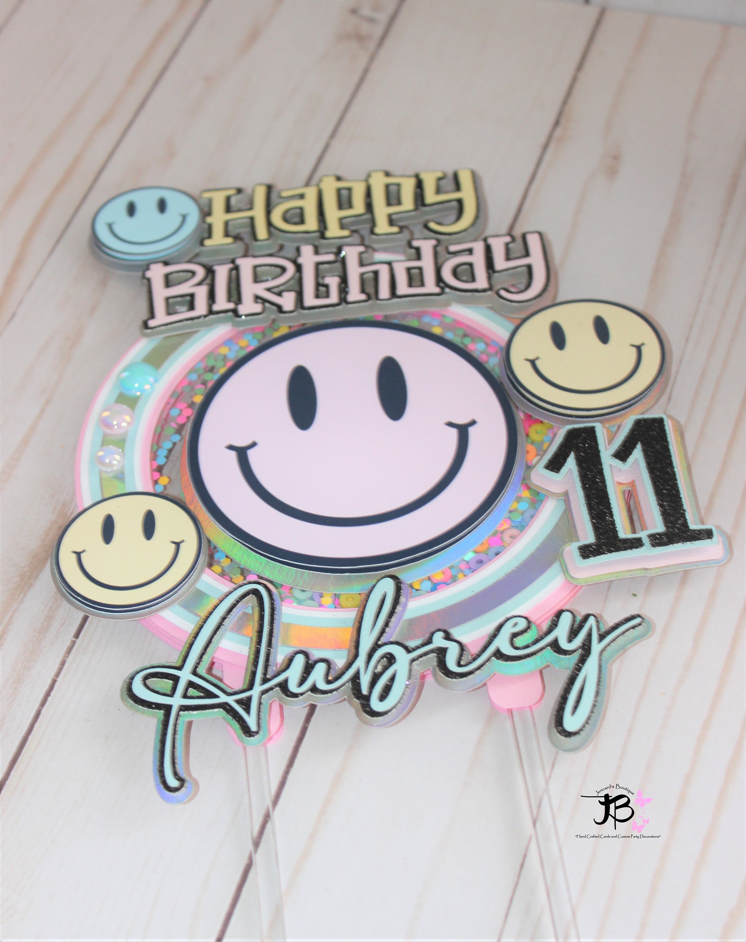 Smiley Cake Topper Preppy Cake Topper Smile Cake Topper - Etsy UK