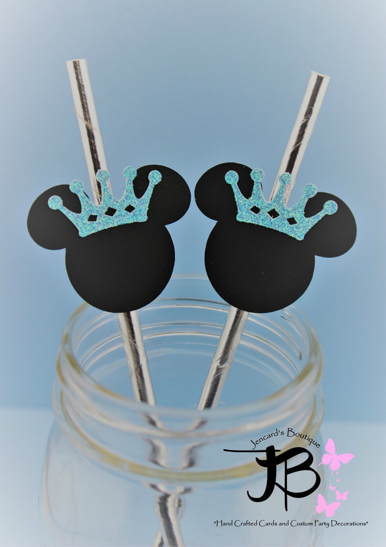 Mickey Mouse Prince Paper Party Straws Prince Mickey Mouse - Etsy