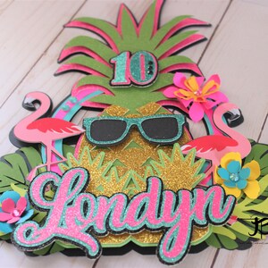 Luau Cake Topper, Tropical Pineapple Cake Topper, Hawaiian Cake Topper ...