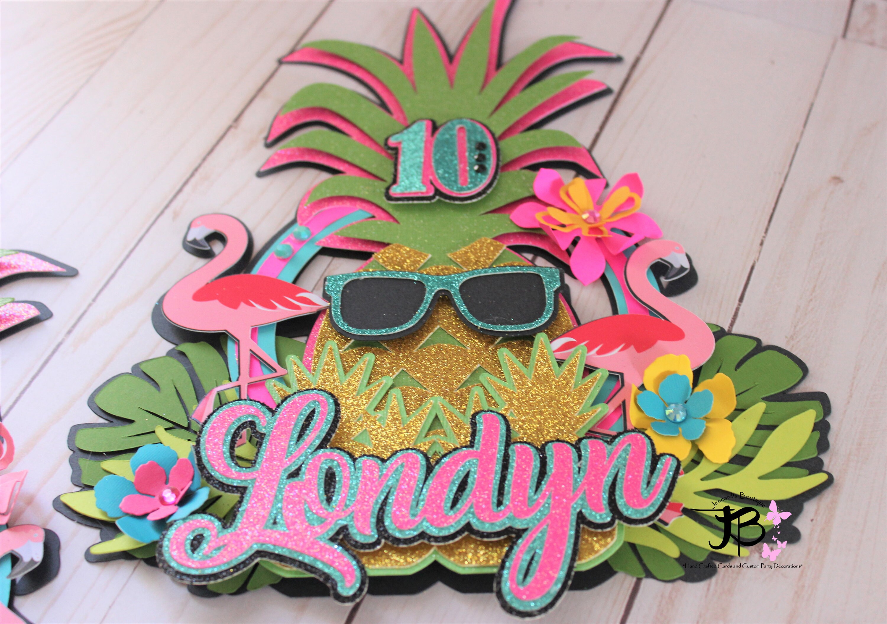 Luau Cake Topper, Tropical Pineapple Cake Topper, Hawaiian Cake Topper ...
