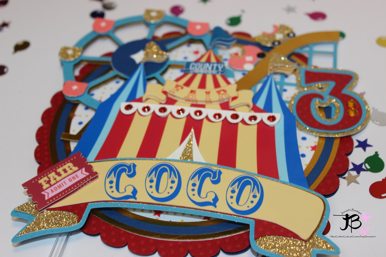 Carnival Cake Topper, Circus Cake Topper, County Fair Topper, Circus ...