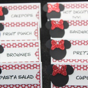 12 Minnie Mouse Food Labels, Minnie Mouse Birthday, Minnie Mouse Place ...