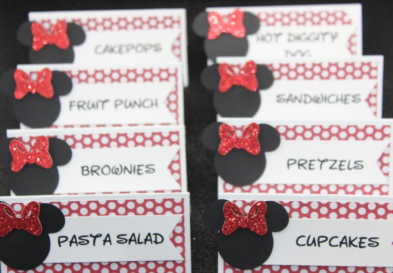 12 Minnie Mouse Food Labels Minnie Mouse Birthday Minnie | Etsy
