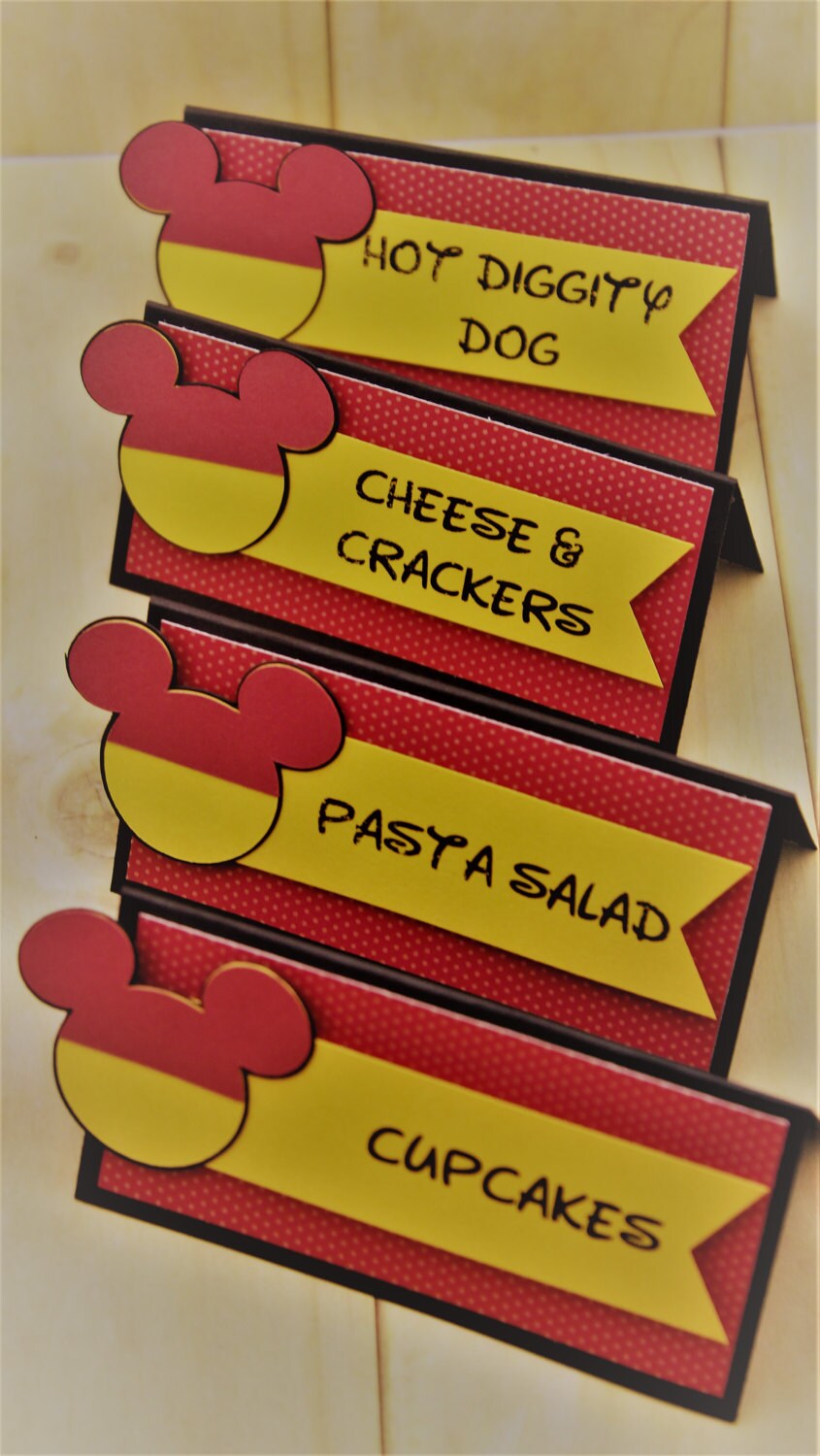 12 Mickey Mouse Food Labels Mickey Mouse Birthday Mickey - Etsy
