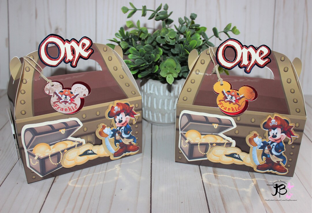 Mickey Pirate Gable Box, Minnie Pirate Gable Box, Pirate Party Box ...