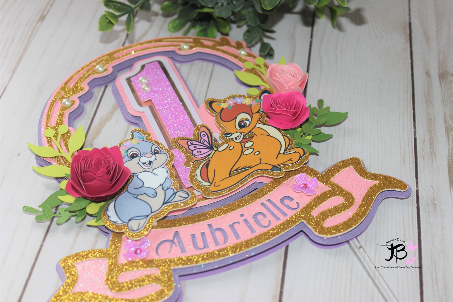 Bambi Cake Topper Bambi Floral Cake Topper Bambi First | Etsy