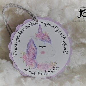 Unicorn Party Favor Tags, Unicorn Thank You Tags, Unicorn 1st Birthday ...