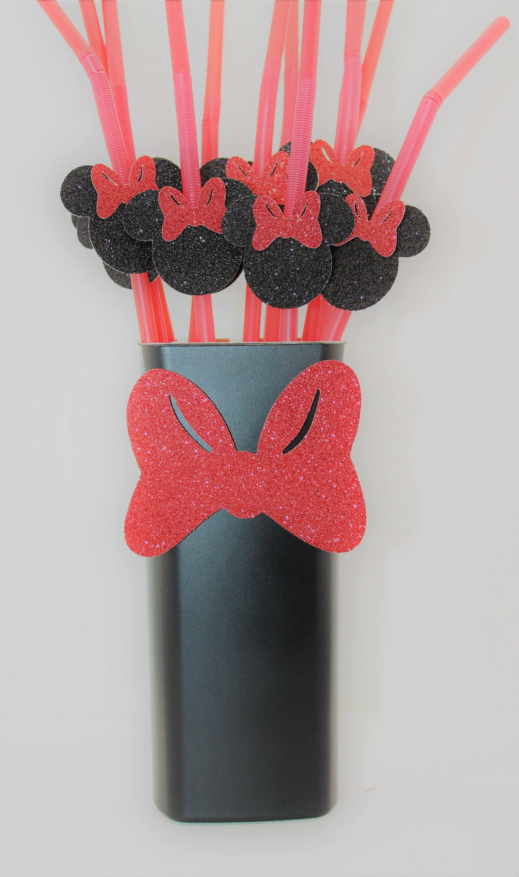 Minnie Mouse Straws, Red Minnie Mouse Straws, Minnie Mouse Birthday ...