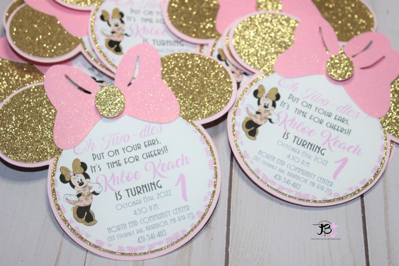 Minnie Mouse Birthday Invitations, Minnie Birthday Invitations, Minnie ...