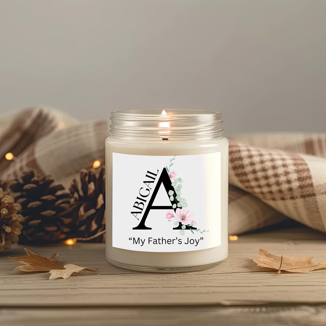 Personalized Candle, Initial Letter, Customized Bible Name Meaning ...