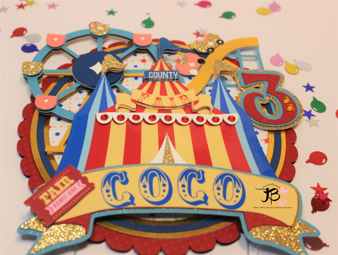 Carnival Cake Topper Circus Cake Topper County Fair Topper | Etsy