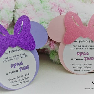 Minnie Mouse Invitations, Handmade Minnie Mouse Invitations, Minnie ...