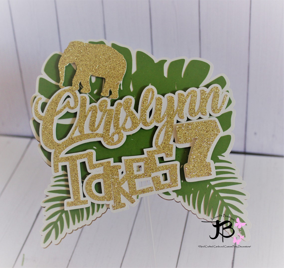 Safari Cake Topper, Jungle Safari Cake Topper, Welcome Baby Topper, Two ...